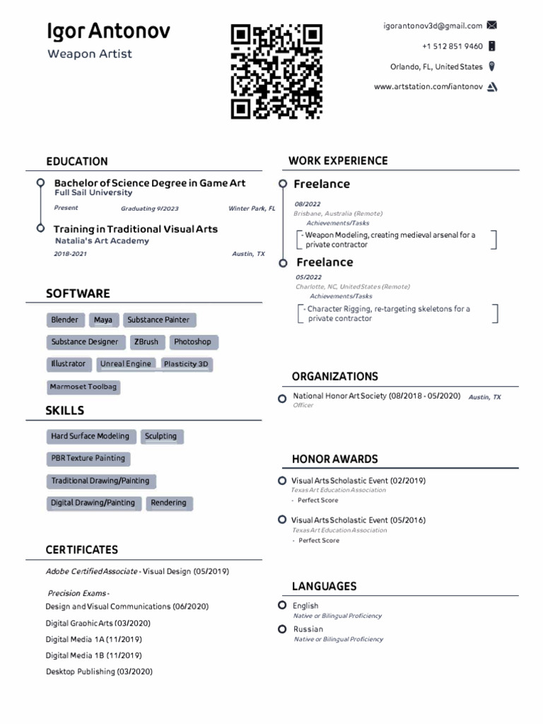 Antonov Igor Resume August2023 | PDF | Computer Graphics | Computing