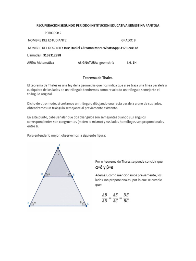 segundo periodo geometria octavo | PDF | Triángulo | Geometría del plano euclidiano