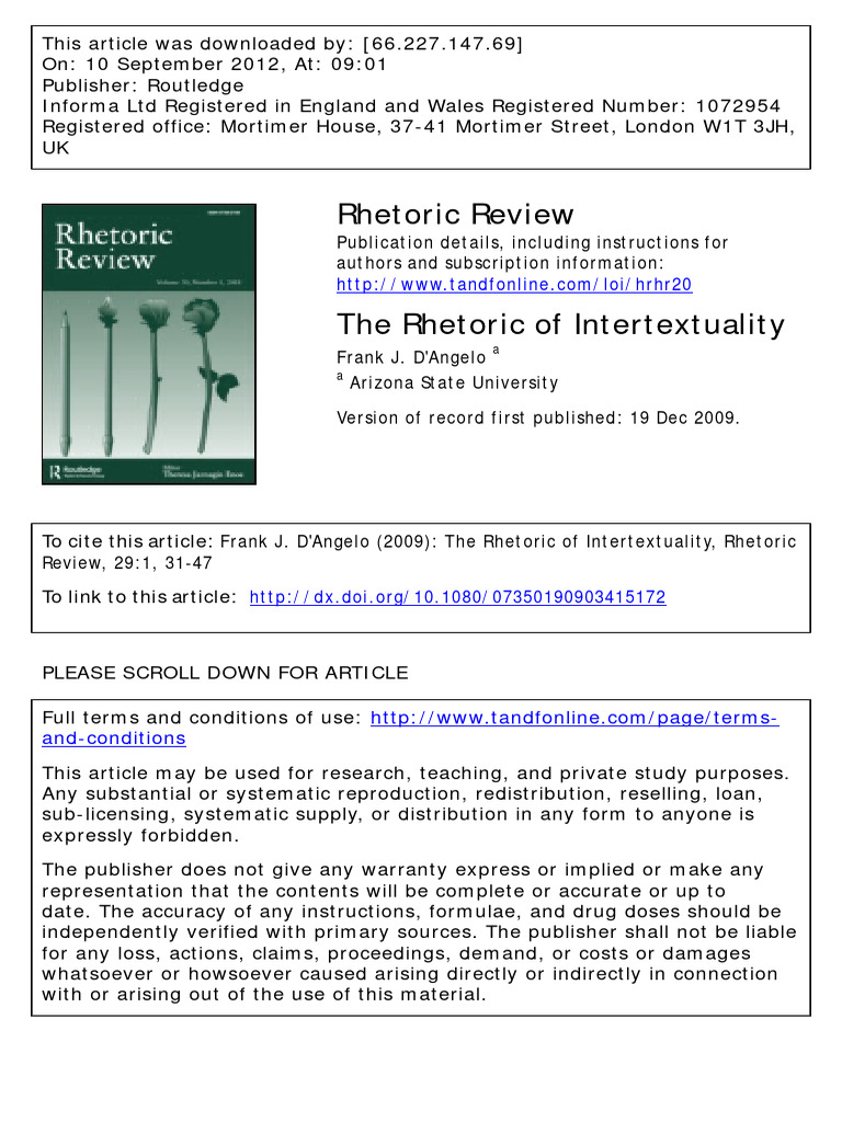 Rhetoric Intertextuality | PDF | Parody | Rhetoric