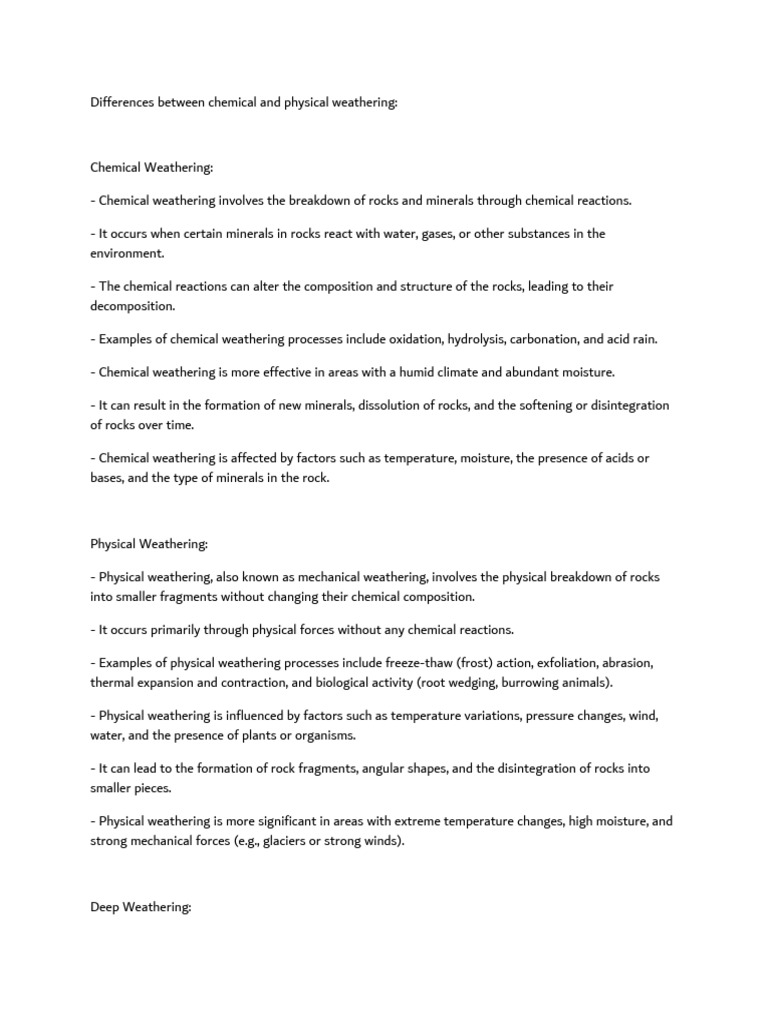 Weathering Notes 2 | PDF | Weathering | Rock (Geology)