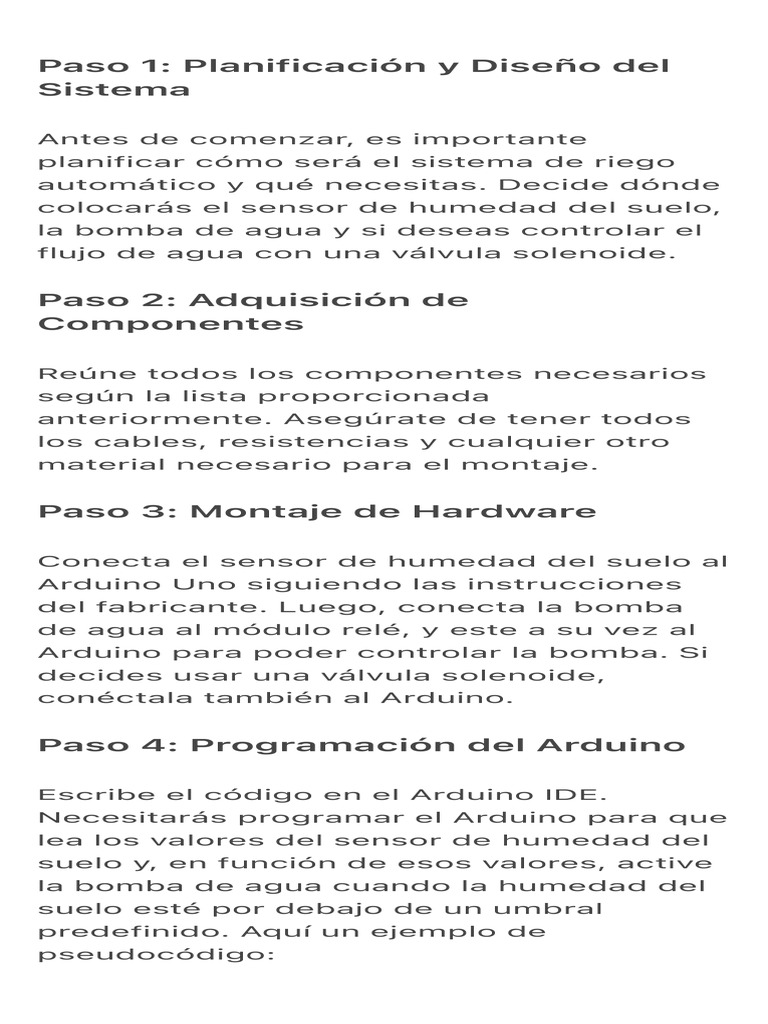 Arduino riego automatico | PDF | Arduino | Ciencias de la Computación