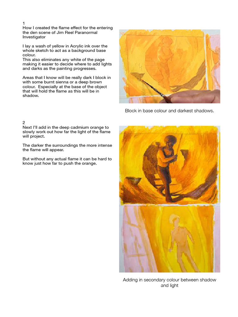Creating Realistic Flame Effects | PDF | Acrylic Paint | Shadow