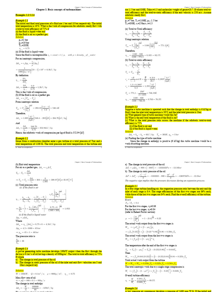 Basic Concepts of Turbomachines | PDF | Turbomachinery | Fluid Dynamics