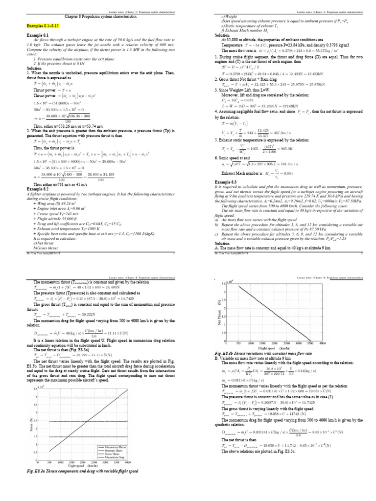 8 Propulsion System Characteristics - Examples | PDF | Jet Engine | Thrust