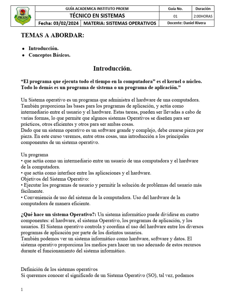 guia_01_Sistemas_Operativos | PDF | Sistema operativo | Usuario ...
