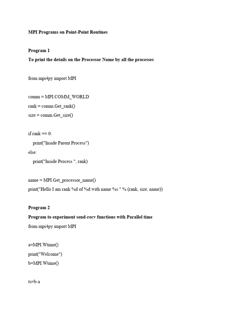 MPI-Lab 2 - Document | Download Free PDF | Message Passing Interface ... MPI-Lab 2 - Document | Download Free PDF | Message Passing Interface ...