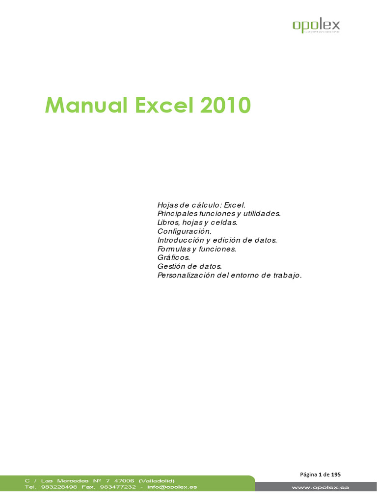 Manual Excel 2010 | PDF | Hoja de cálculo | Microsoft Excel