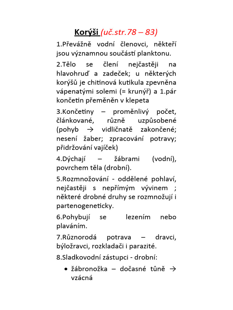 Korýši - Zápis | PDF