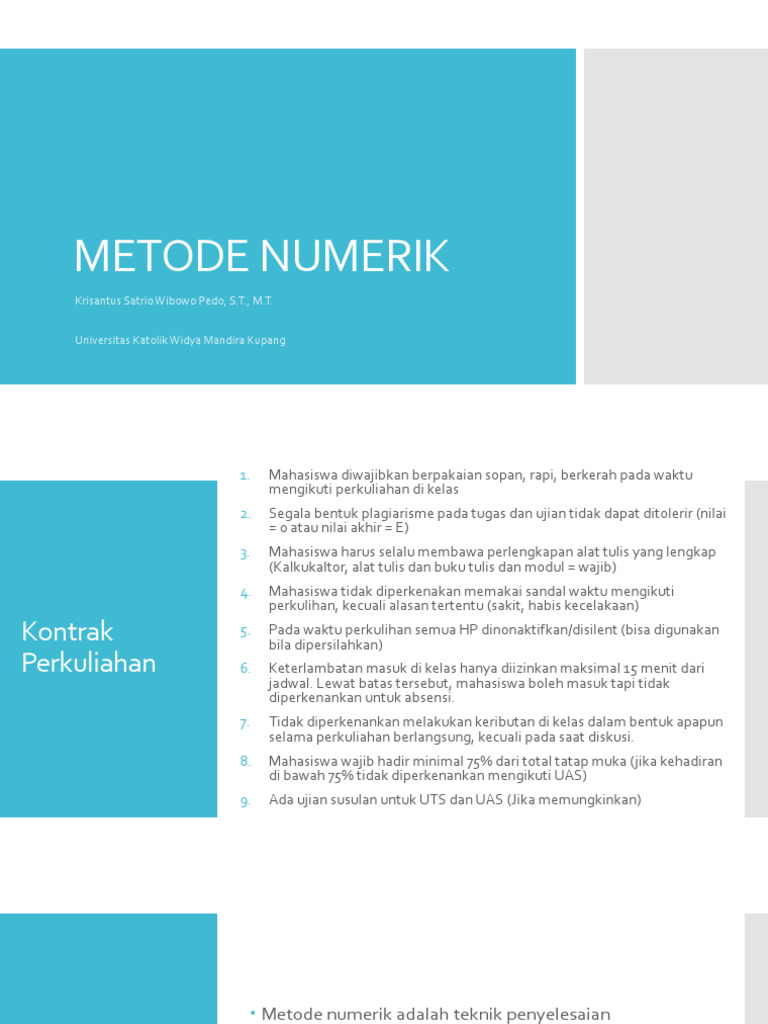 1-Metode Numerik | PDF