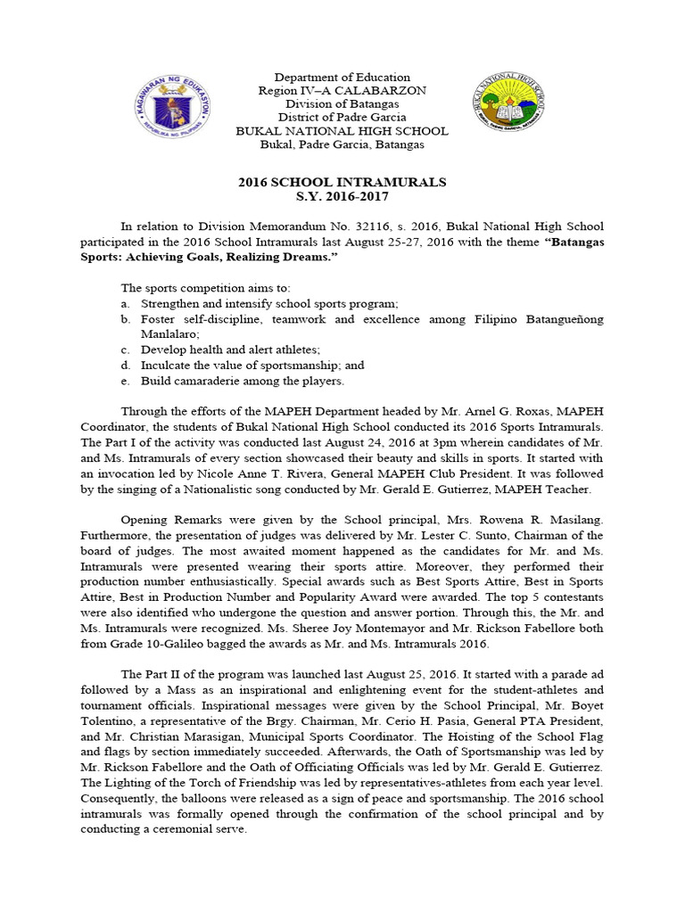 School Intramurals | PDF