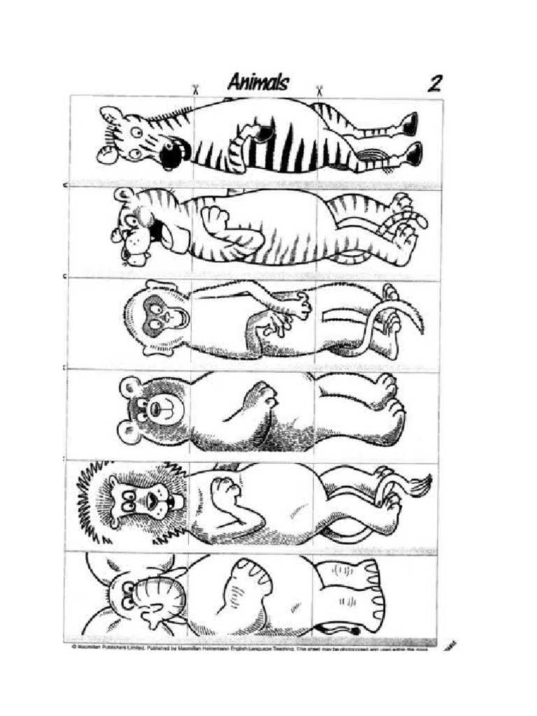 Animal Body Parts Puzzle | PDF