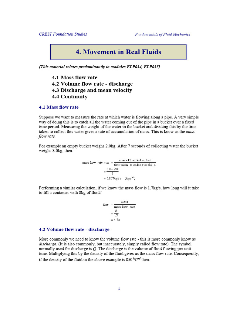Fluid Mechanics 4 Pdf Pdf Fluid Mechanics Fluid Dynamics