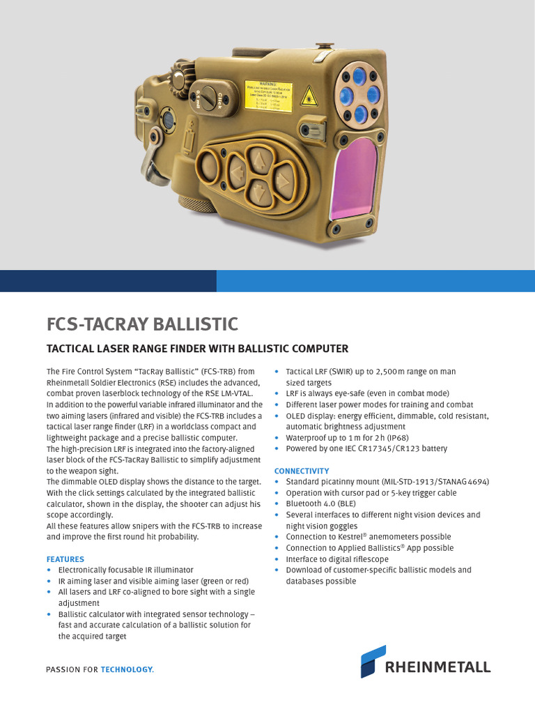 RSE FCS-TacRay Ballistic NB | PDF | Infrared | Laser