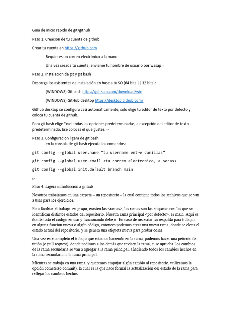 Guia de inicio rapido de git | PDF | Computadora de escritorio | Informática