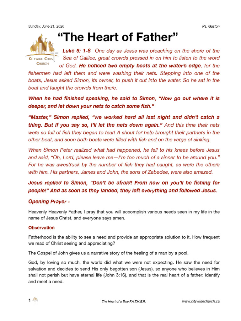 The Heart of a Father | PDF | Jesus | Gospel Of John
