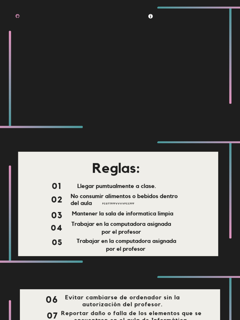 Reglas de la Sala de Informática | PDF