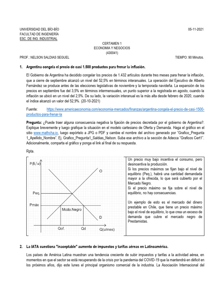 CERT1_ECONEG_2021-2_Pauta | PDF | Precios | America latina