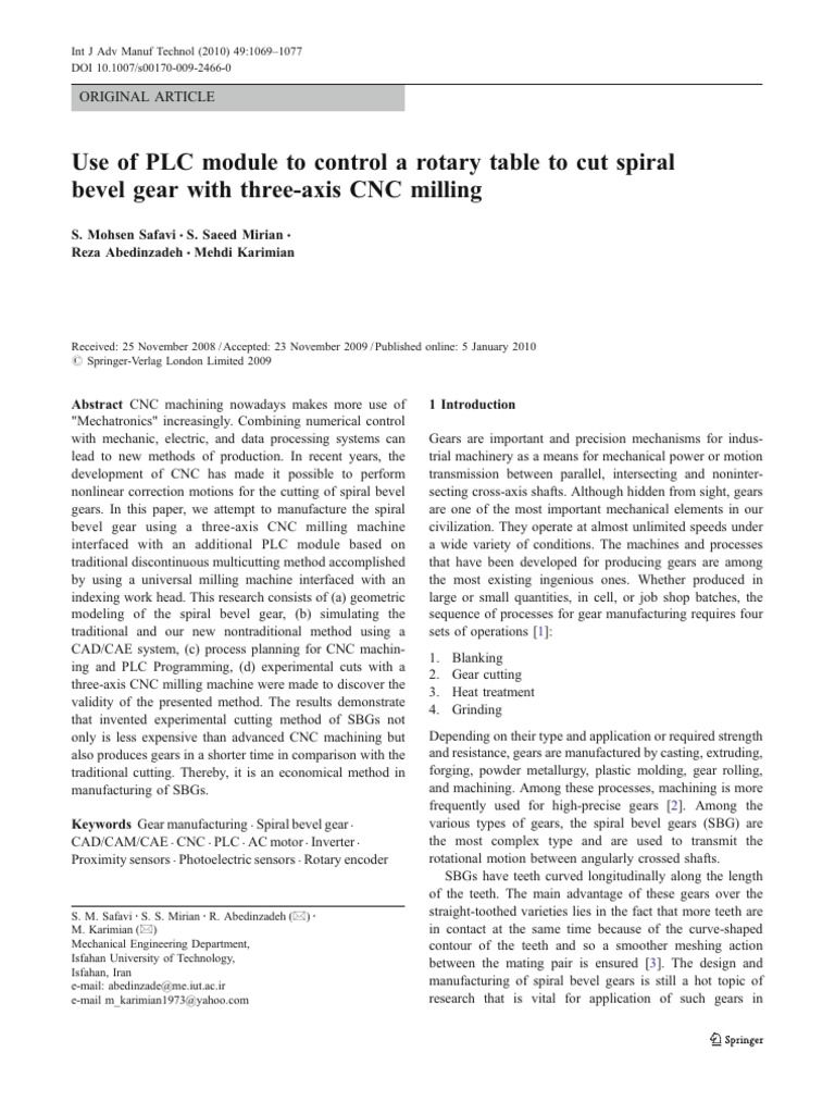 Use Of Plc Module To Control A Rotary Ta Pdf Gear Electric Motor