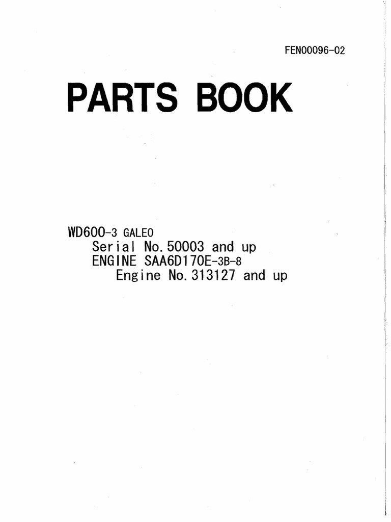 WD600-3 Parts Book English SW | PDF