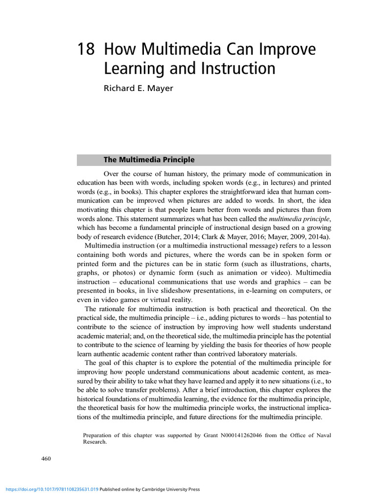How Multimedia Can Improve Learning and Instruction | PDF | Multimedia ...