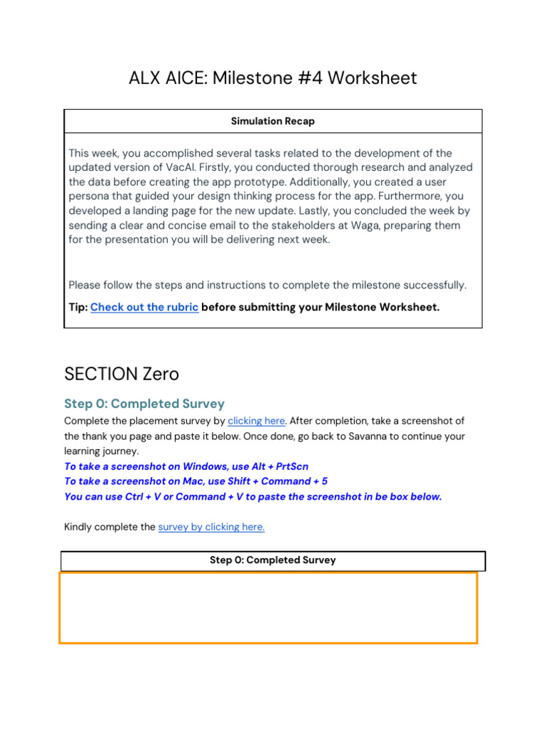 نسخة من ALX AICE - Milestone #4 Worksheet | PDF | Artificial ...