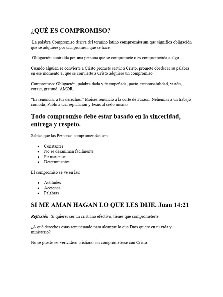Qué Es Compromiso | PDF | Jacob | Jesús
