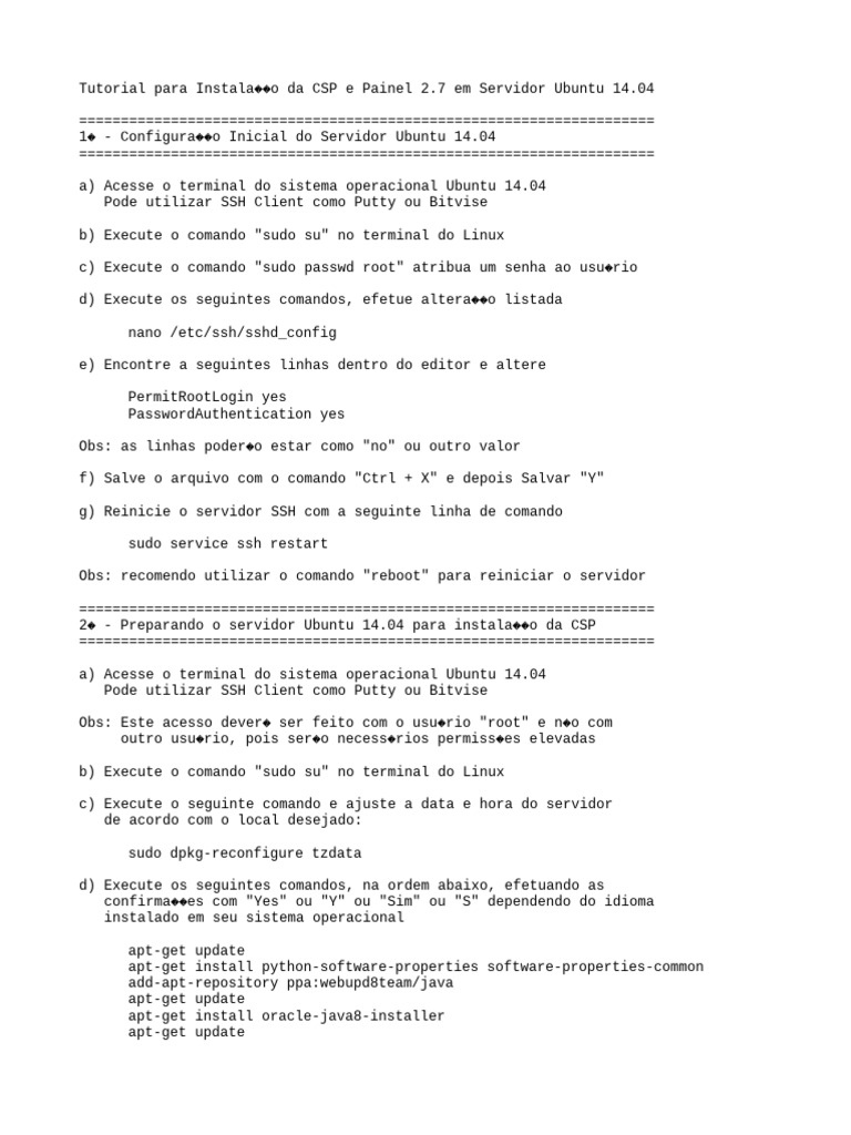 Tutorial Instalacao CSP+Painel27 | PDF | Cápsula segura | Linux
