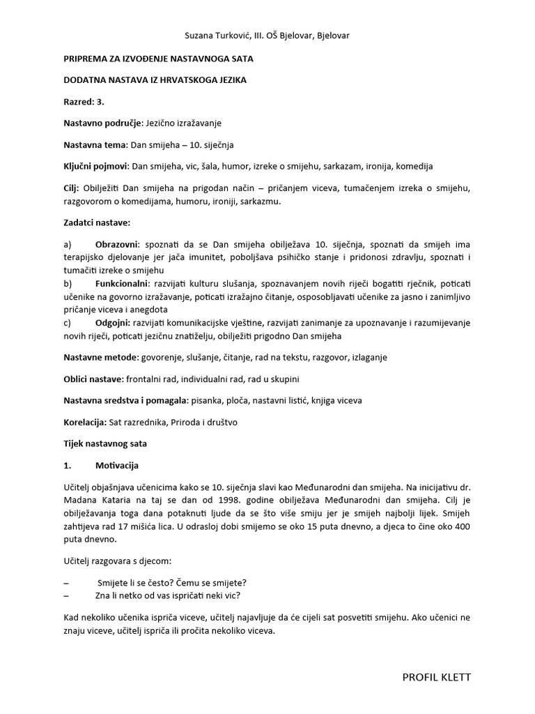 Priprema Dan Smijeha Brzalice | PDF