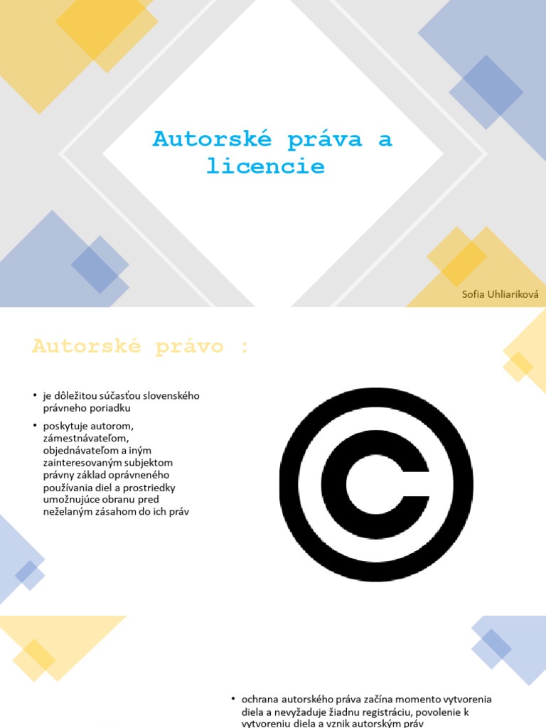 Autorské Práva A Licencie | PDF
