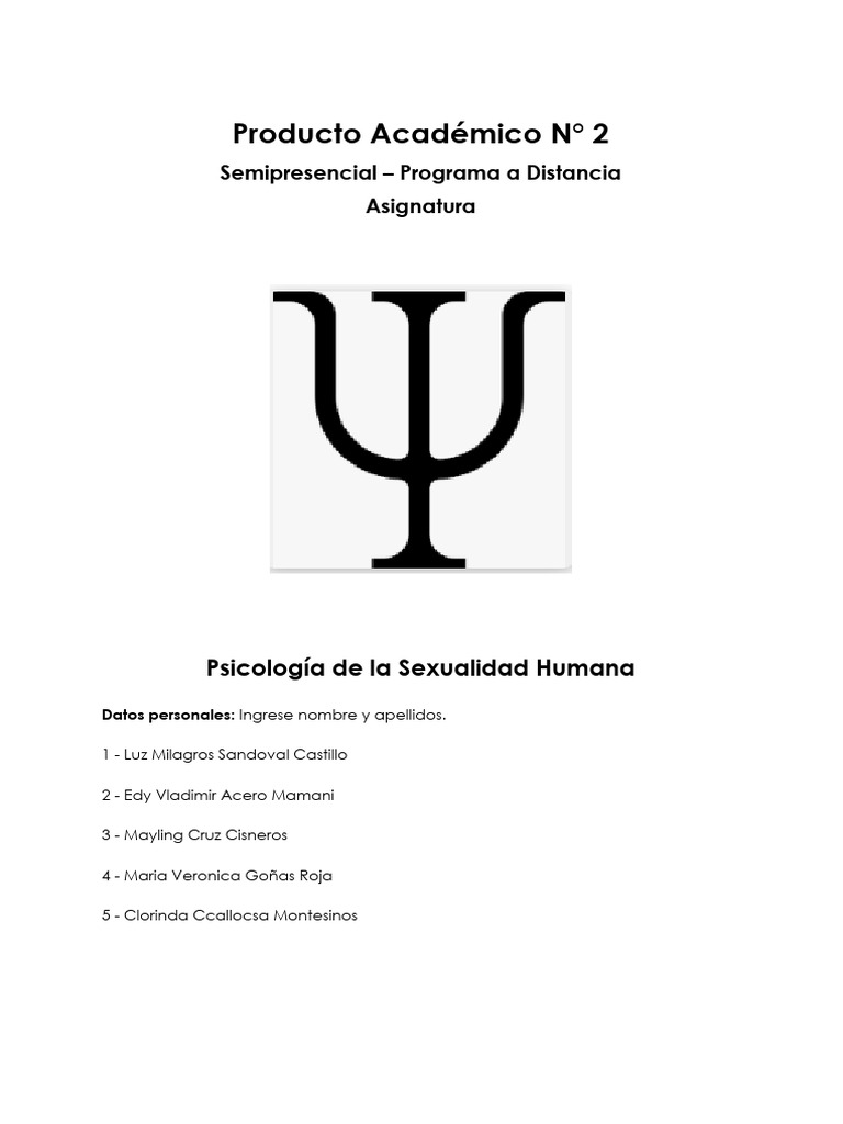 Pa2 - Psicologia de La Sexualidad | PDF | La sexualidad humana | Ansiedad