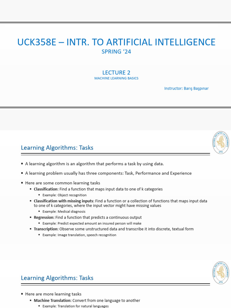 Lecture 2 Ai | Download Free PDF | Estimator | Bias Of An Estimator