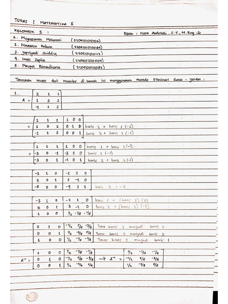 Kelompok 5 Tugas MTK Ii | PDF Kelompok 5 Tugas MTK Ii | PDF