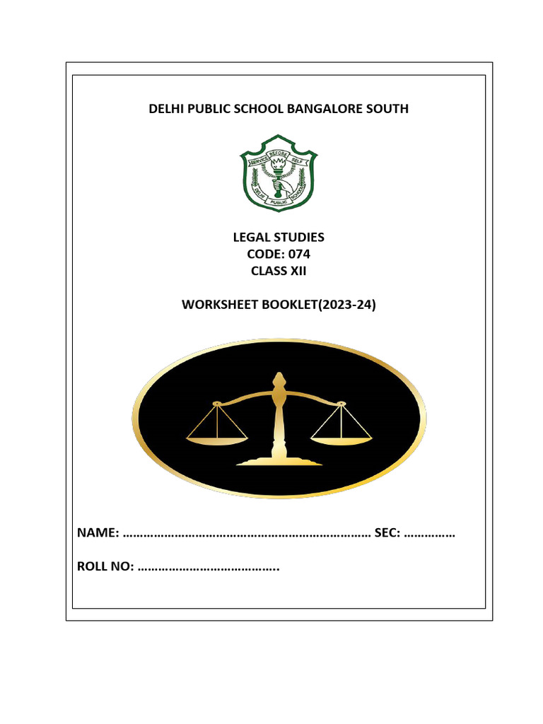 Class 12 Legal Studies Worksheet 2023-24 | PDF | Mediation ...