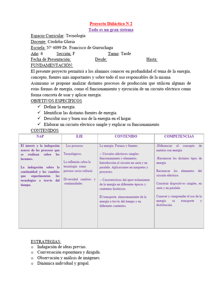 Proyecto 2 de Tecno Sexto Grado | PDF | Naturaleza