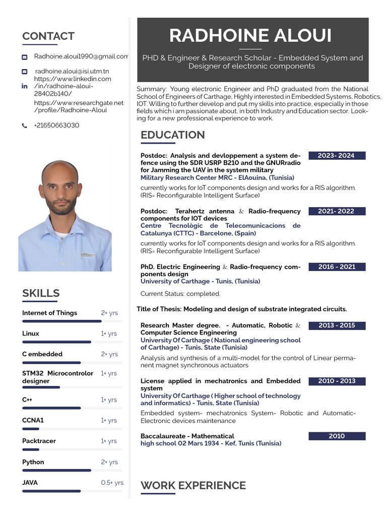 Radhoine Aloui: Embedded Systems Expert | PDF | Internet Of Things ...