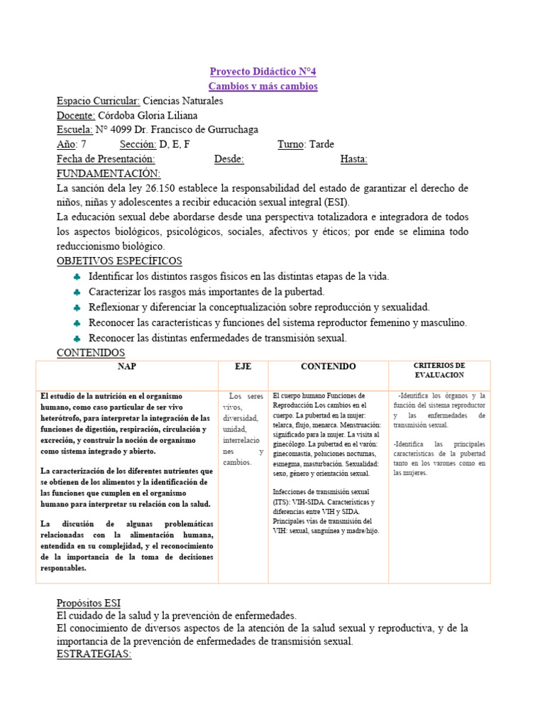 PROYECTO NUMERO 4 NATU 7 | PDF | La sexualidad humana | Educación sexual PROYECTO NUMERO 4 NATU 7 | PDF | La sexualidad humana | Educación sexual