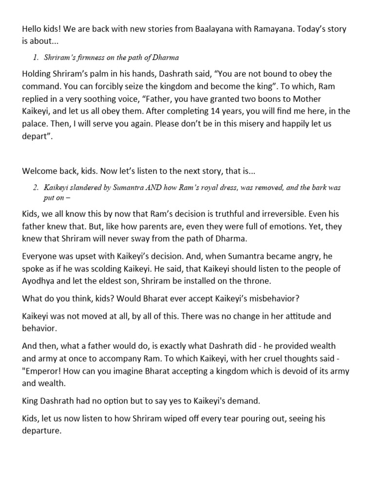 Final Scripts - Yukta | PDF | Rama | Ramayana