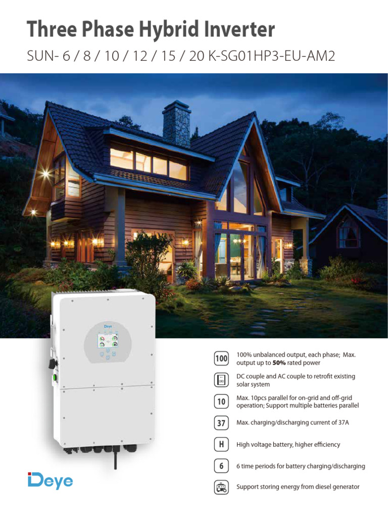 Brochure DEYE Hybride SUN HP3 | PDF | Alternating Current | Energy ...