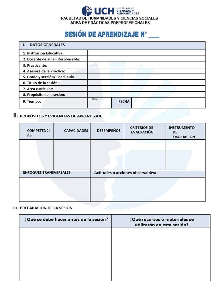 Esquema de Sesión Inicial | PDF | Evaluación | Enseñando