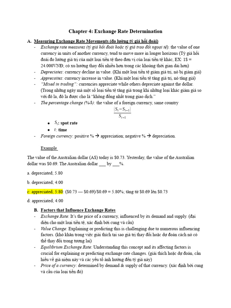 Chapter 4 Exchange Rate Determination File Lã Thuyáº T Pdf