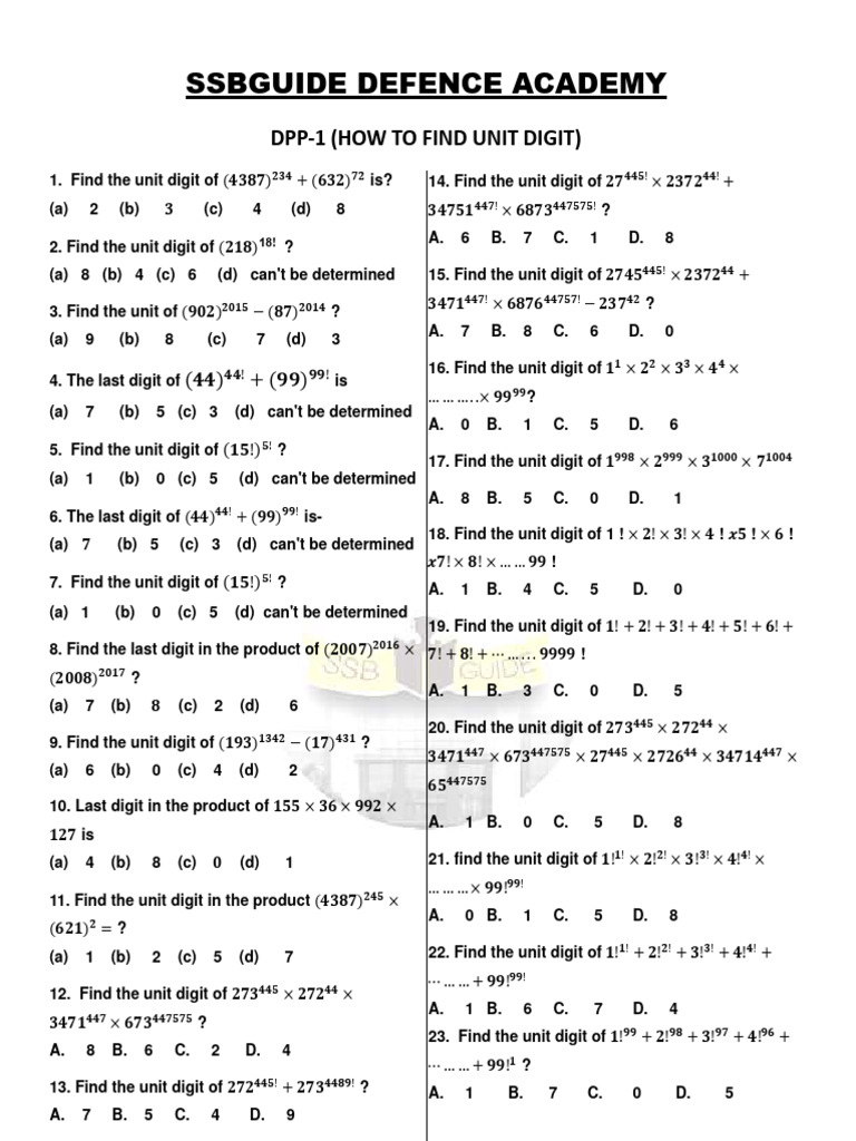 Number System - DPP 1 | Download Free PDF | Mathematical Notation | Mathematical Concepts