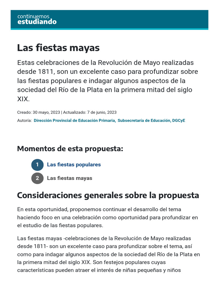 Las Fiestas Mayas Continuemos Estudiando 1 | PDF | Buenos Aires