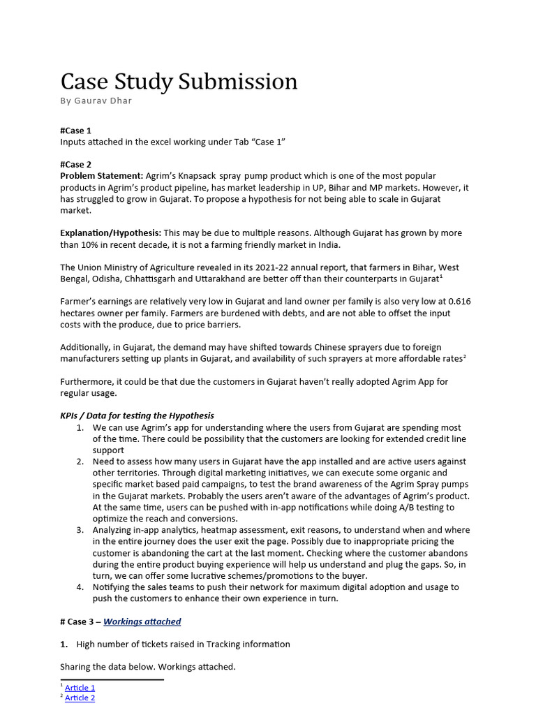 Guess Estimate and Case_Submission_Gaurav Dhar | PDF | Logistics | Gujarat