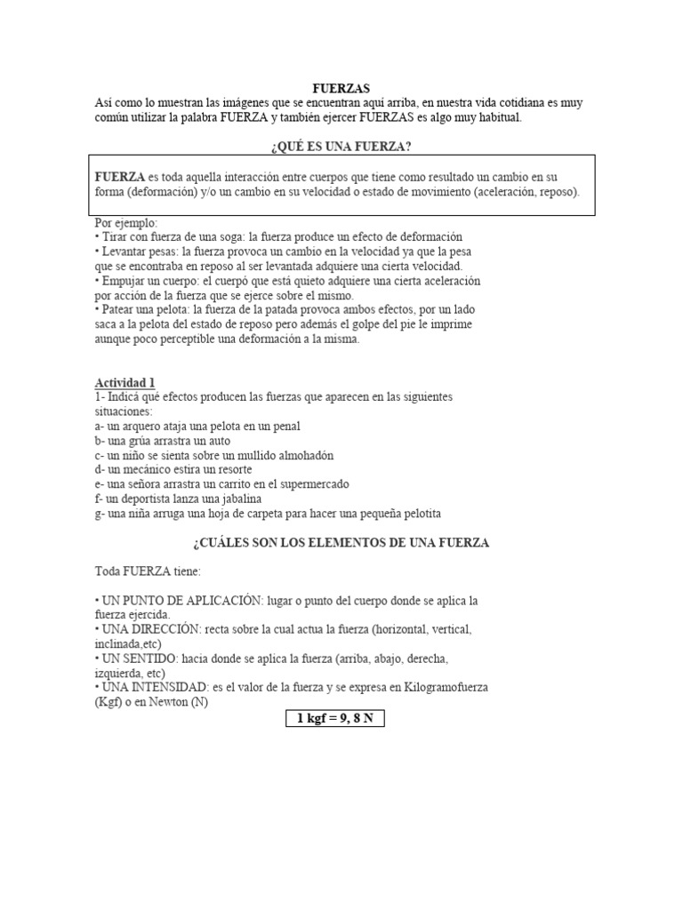 Conceptos Básicos de Fuerzas y Movimiento | PDF | Fuerza | Vector Euclidiano