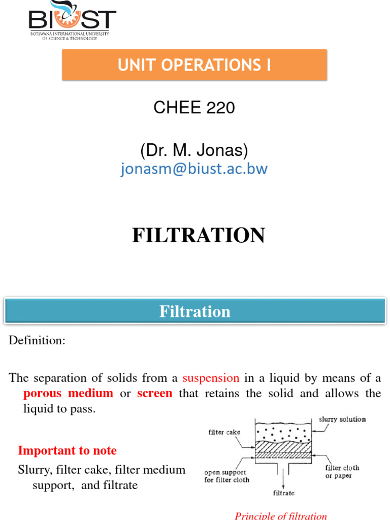 Filtration Principles in Chemical Engineering | PDF | Filtration ...