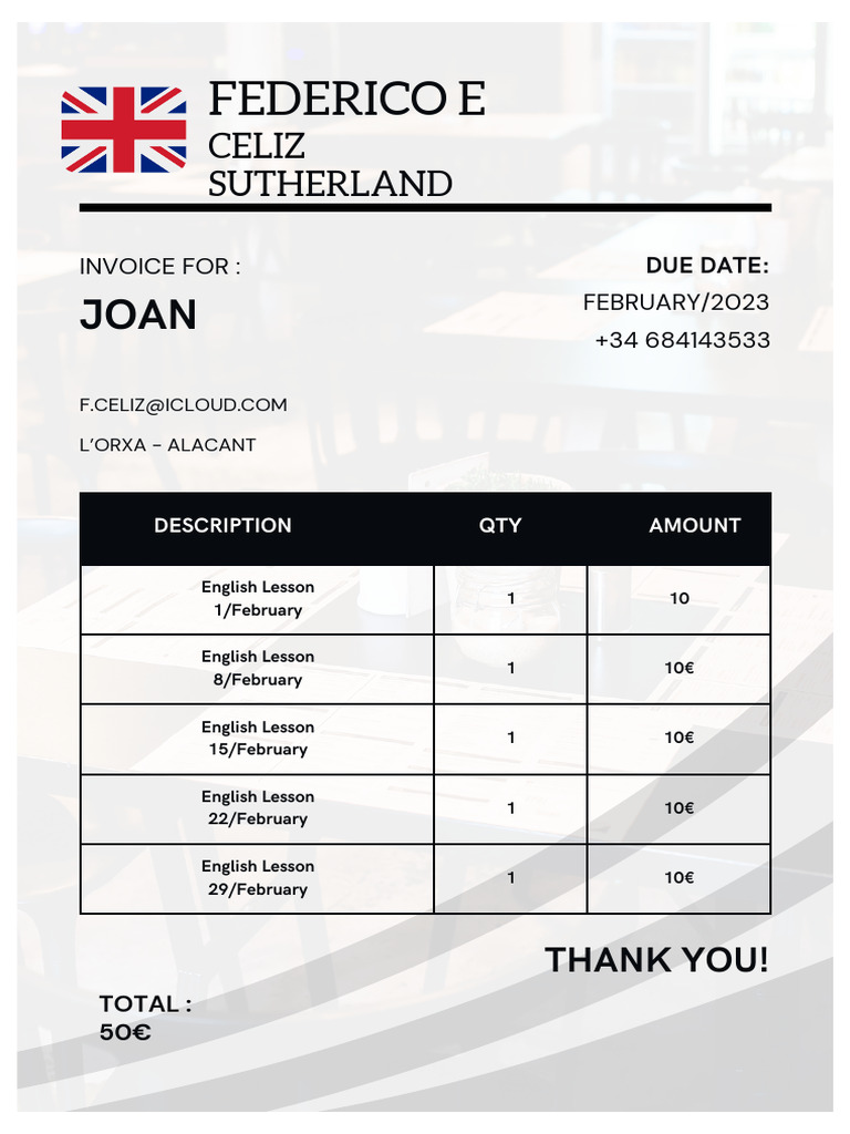 Boletas Febrero Lorcha Ingels | PDF