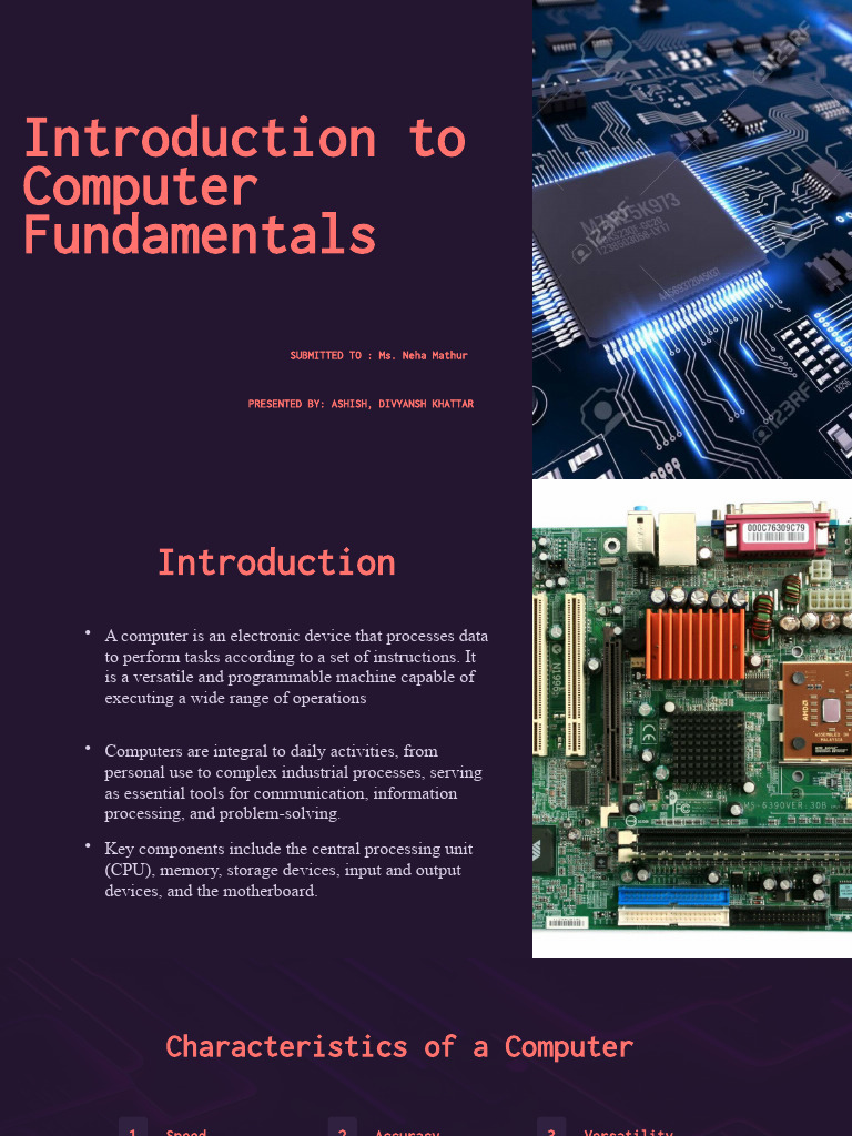 Introduction To Computer Fundamentals | PDF | Computer Data Storage | Central Processing Unit