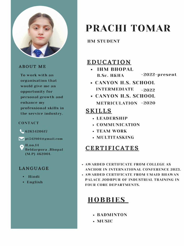 Prachi Tomar Resume | PDF