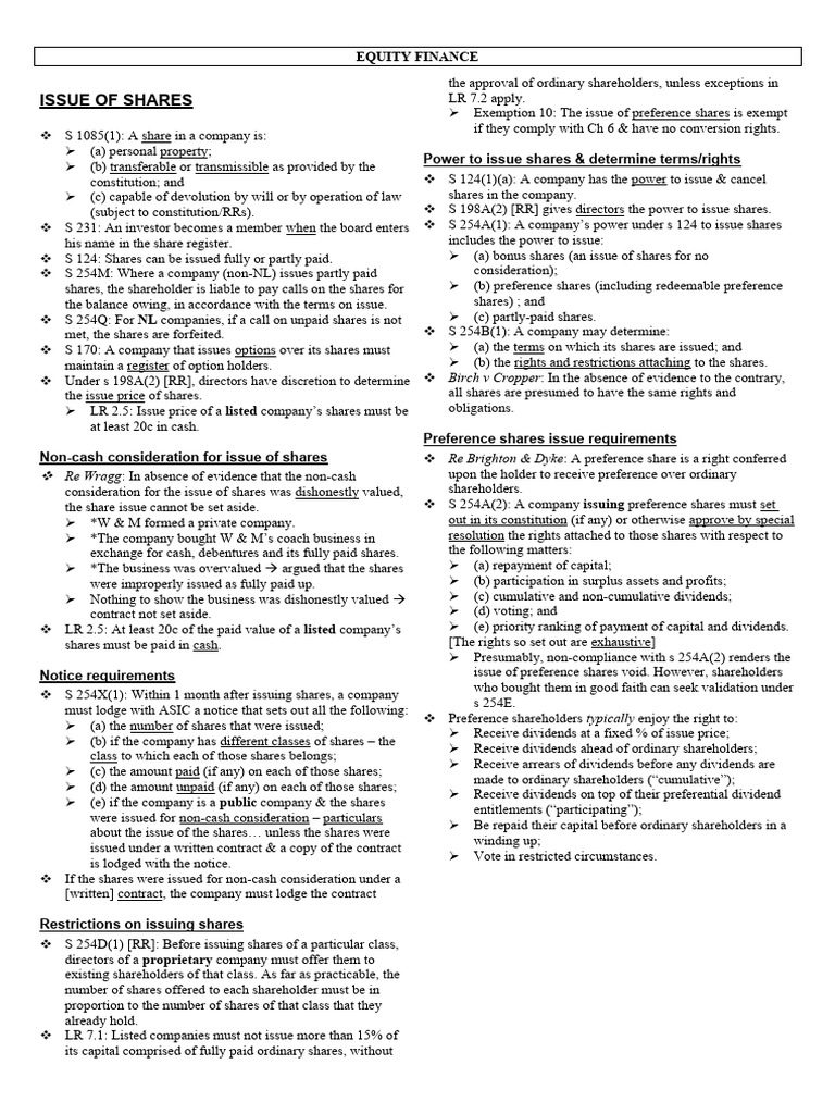 Corporate Law 4 Pdf Dividend Preferred Stock