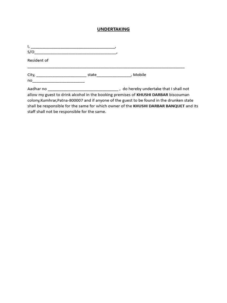 Undertaking | PDF